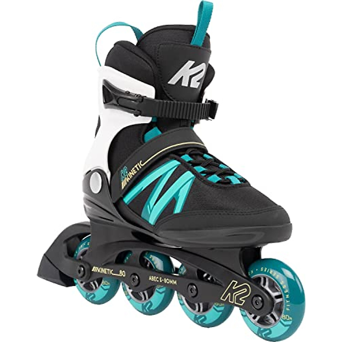 K2 Skate Kinetic 80, Black_Turquoise, 9.5