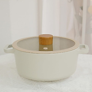 TORI COOKWARE Non-Stick Coated Ceramic Pot, Versatile Heat Source Compatibility, Ergonomic Design, Korean-Made Durability, Impact-Resistant, Chemical-Free Safety (Two-Handed Pot 20cm (7.9 inch))