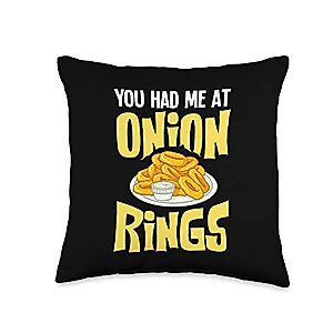 Onion Ring Batter Sauce Throw Pillow, 16x16, Multicolor