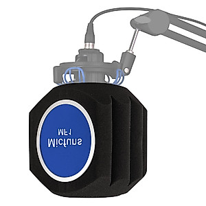 Micfuns Professional Microphone Windscreen Wind Shield Pop Filter, Acoustic Filter for 1.77 inch-2.36 inch Recording Studios Microphones, Sound-Absorbing Foam that Reduces Noise and Reflections