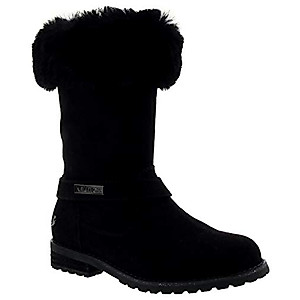 NAUTICA Girls Youth Warm Cold Weather Fashion Boots With Sherpa Fur Upper-Cosima Black-Size-3