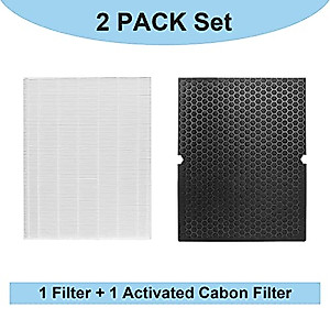 RONGJU Replacement 116130 Filter H for Winix 5500-2, Filter & Activated Carbon Filter Combo Pack Compare to Part # 116130