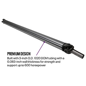 Speedway Motors U-Weld-It Custom Steel Driveshaft Kit, 1310 Universal Joints Series, 3 Inch O.D., 50 Inch Length of Tubing, Includes GM 27 Spline Slip Yoke