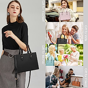 CHICAROUSAL Crossbody Purses and Handbags for Women PU Leather Tote Top Handle Satchel Shoulder Bags (1 LiZ Black)