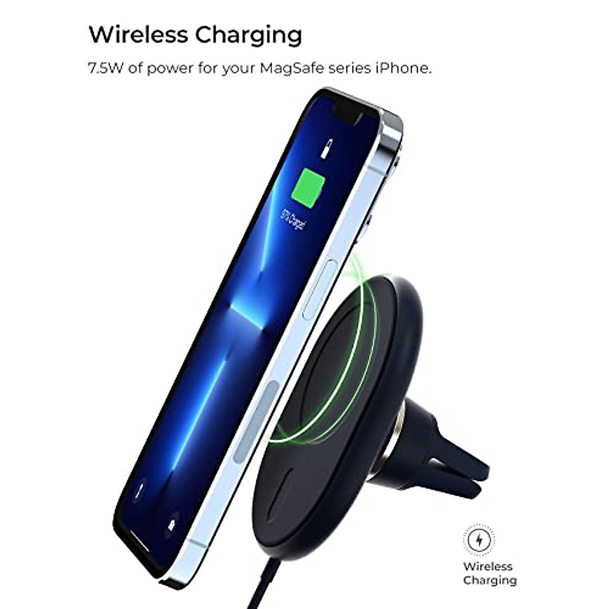 iOttie Velox Magnetic Wireless Charging Air Vent Car Mount. Compatible with MagSafe iPhones, including iPhone 12/13, iPhone 14, iPhone 12/13/14 Pro/Pro Max, 12/13 mini/14 Plus (Power Supply Included)