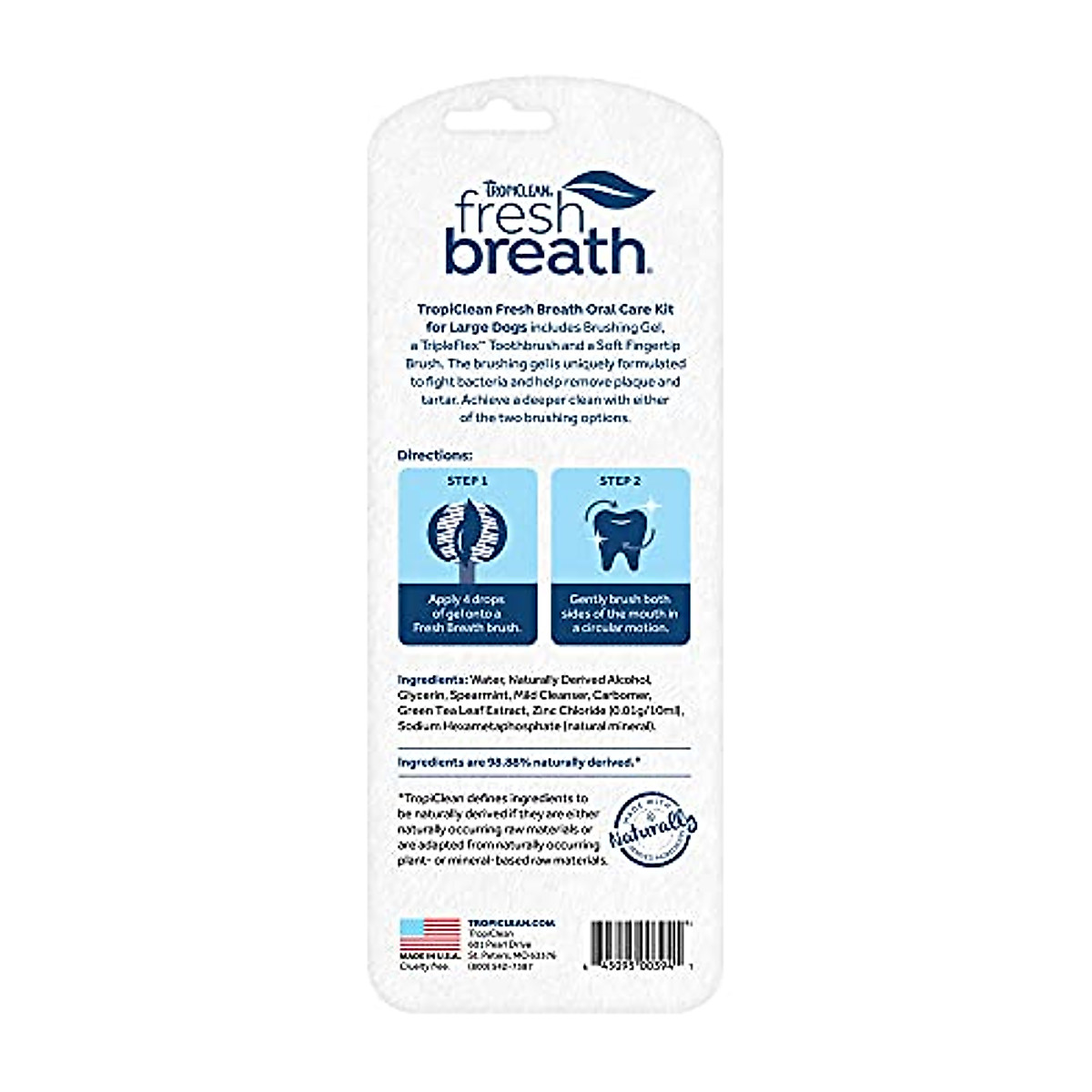 Fresh Breath Certified Wellness Collection Vet Strength Oral Care Kit for Large Dogs - Removes Plaque & Tartar - Freshens Bad Dog Breath - Teeth Cleaning Kit