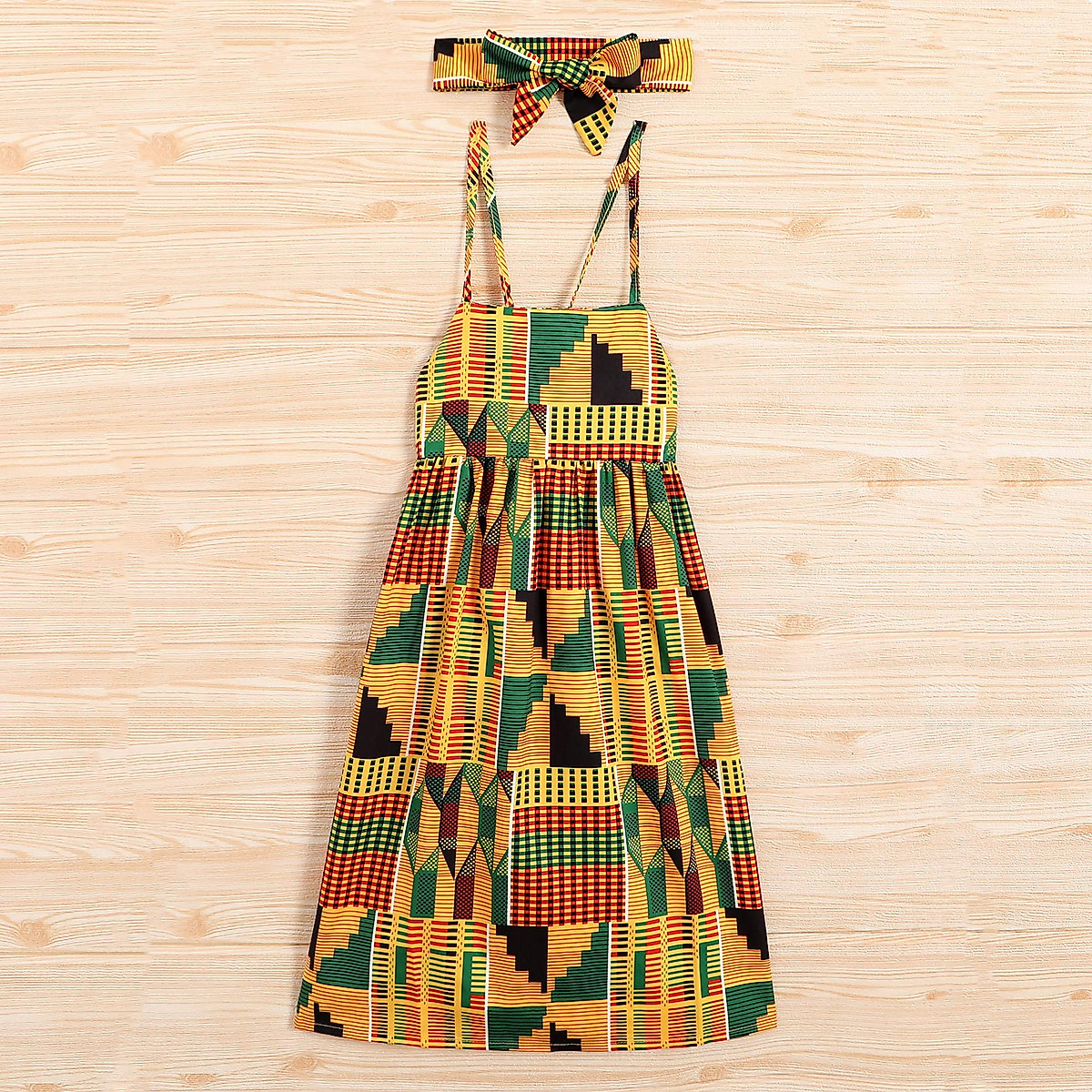 YOUNGER TREE African Baby Clothes Girl Dashiki Ankara Outfit Set (6-7 Years, Long Dress)