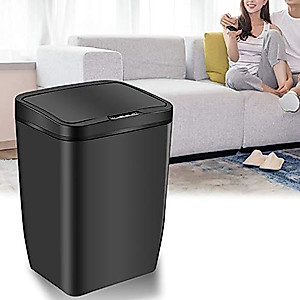 Smart Trash Home Kitchen Office Hotel Room Automatic Sensor Trash Can - Black