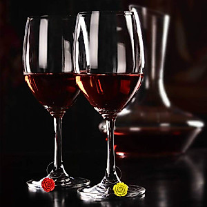 PheiLa Wine Glass Drink Markers for Cocktails Martinis Champagne Flutes, Wine Tasting Party Decoration Supplies Gift,