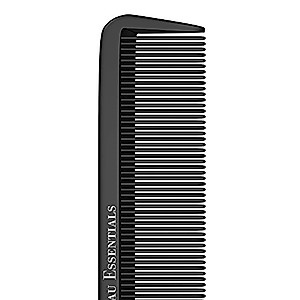 Professional 8.8 Inch Tail Comb (2 Pack) - Black Carbon Fiber And Stainless Steel Pintail - Anti Static And Heat Resistant Teasing Comb - Lightweight Tail Comb For All Hair Types By Bardeau Essentials