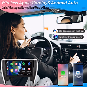 2+32 Android 12 Car Stereo for Toyota Camry 2015 2016 2017, 10.2" HD Touch Screen car Radio with Wireless Carplay & Android Auto, Mirror Link, Bluetooth, WiFi, GPS Navigation, Backup Camera
