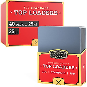 Cardboard Gold - 35pt Top Loaders for Cards - 1000 Count - Premium 3x4 Inch Trading Card Toploaders - Protect Your Baseball and Sports Cards with These Crystal Clear Hard Plastic Sleeves Protectors