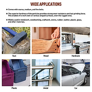 36 Pcs 1/2" x 18" Sanding Belts Set, 4 Each of 80/120/240/400/600/800/1000/2500/5000 Grits, Replacement Belts for Air/Electirc Belt Sander, for Woodworking, Plastics, Fiberglass and Metal Polishing