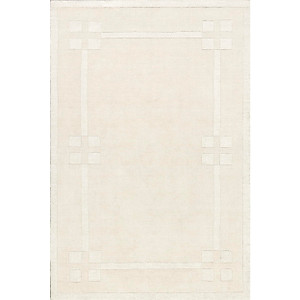 Rugs USA x Arvin Olano Rune Bordered Wool-Blend Area Rug, 8x10, Cream