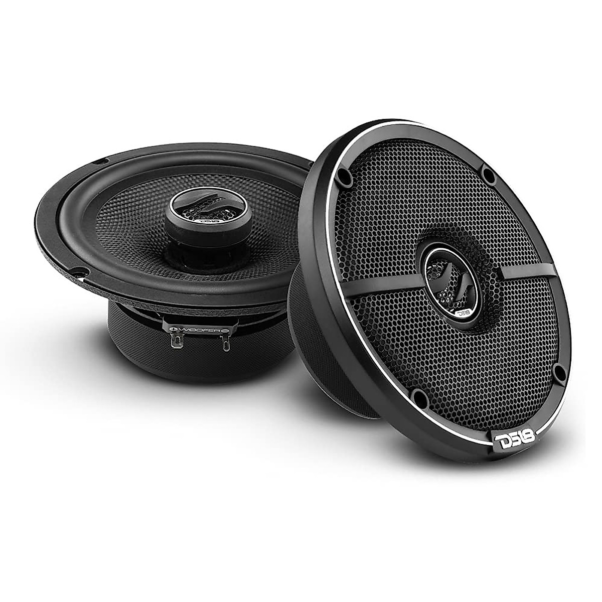 DS18 ZXI-654 6.5" Car Audio Coaxial Car Speakers with Built in Neodymium Tweeter and Kevlar Cone 2 Way 240 Watts Max 4 Ohm - Car Stereo Sound System with Removable Grill (2 Speakers)