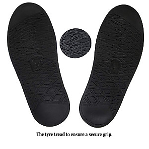 HLKZONE Waterproof Rain Boot Shoes Covers Foldable Reusable Slip Resistant Overshoes with Reflector for Women & Men, XXL, Black