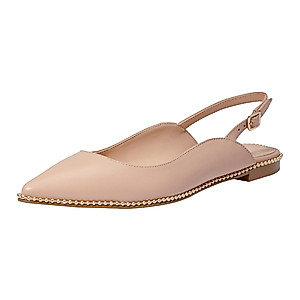 Coach Women's VAE Leather Skimmer Ballet Flat, Beechwood, 7