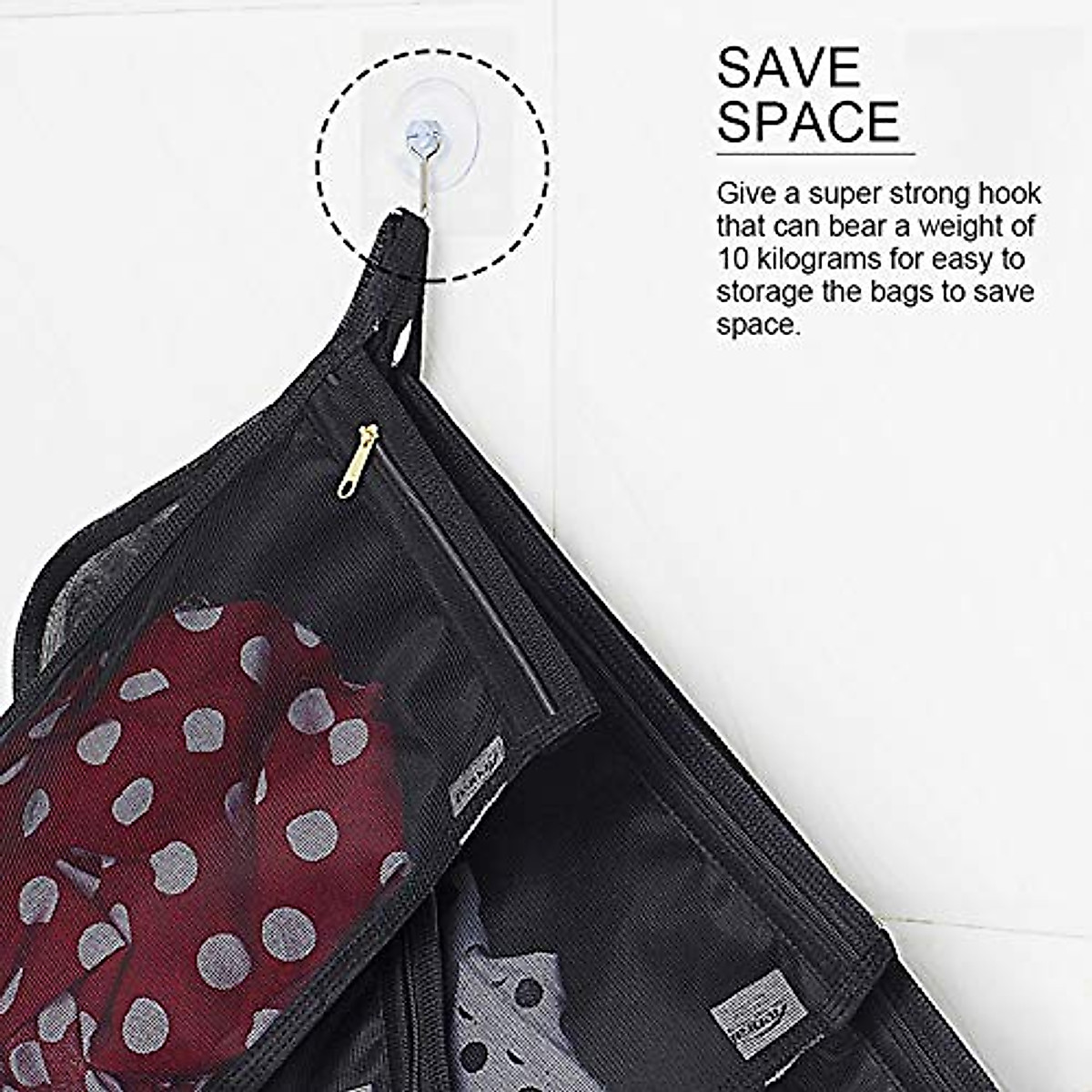 TENRAI 3 Pack (3 Medium) Delicates Laundry Bags, Bra Fine Mesh Wash Bag, Use YKK Zipper, Have Hanger Loops, Zippered, Protect Best Clothes in The Washer (Black)