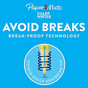 Paper Mate Mechanical Pencils, SharpWriter Pencils, 0.7mm, HB #2, Yellow, 36 Count