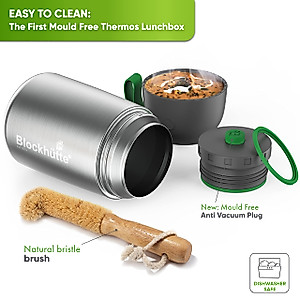 Blockhütte Thermos For Hot Food I 34 oz I 14h Hot Food I with Spork, Vacuum Stainless Steel Thermal Lunch Box, Leakproof Soup Thermos for hot Food, Wide Mouth insulated Food Jar, Food Container