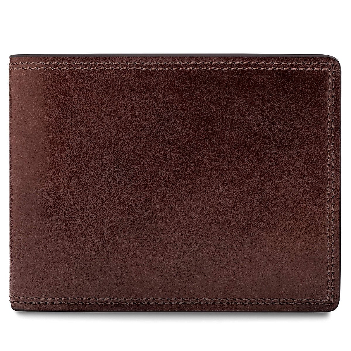 Bosca Men's Leather Wallet with Removable ID Passcase - Dolce Italian leather Wallet for Men 8 Card Slots, Bifold Design, Hand-Stitched Detailing, Polished Finish, Dark Brown