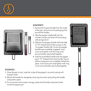 Outset Grill Pop, Non-Stick Popcorn Tray With Removable Handle