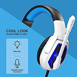 Anivia New Updated Wired Over-Ear Headphones - USB 7.1 Gaming Headset with Microphone, Stereo Surround Sound, Noise Isolating, Bass, LED Lights for PC Computer Mac