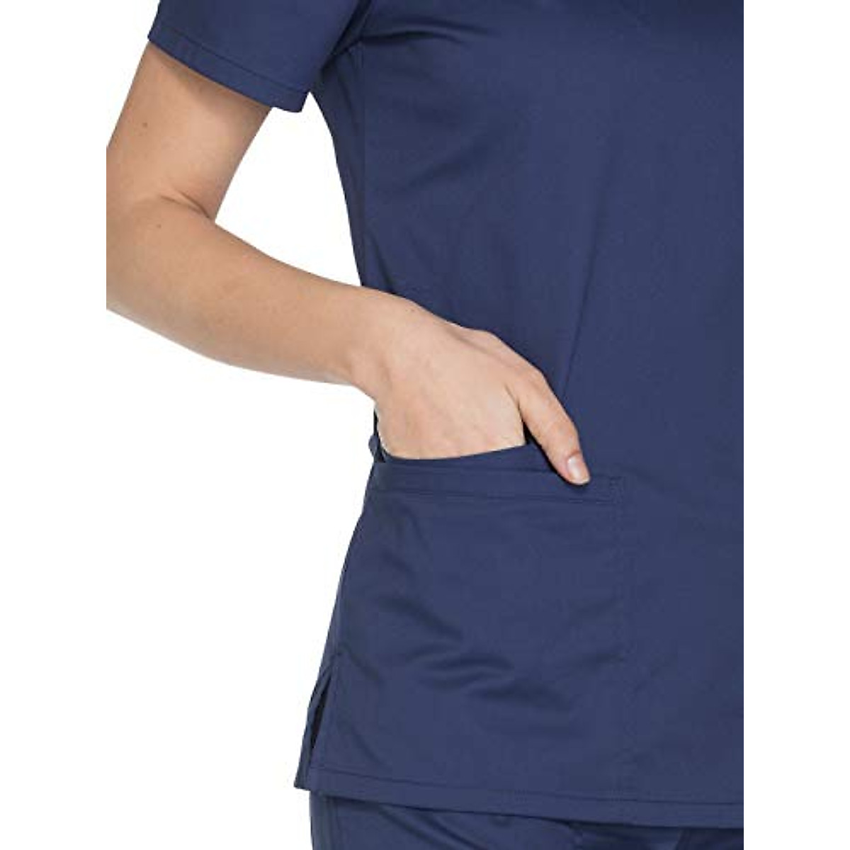 Scrubs for Women Workwear Core Stretch V-Neck Top, Soft Brushed Twill Plus Size WW630, 3XL, Black