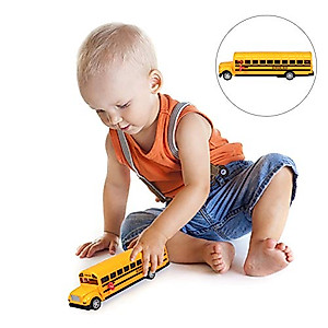 NUOBESTY New York City School Bus Bus Model Toy, Die Cast Pull Back Vehicles Cars 8. 46In Educational Toy for Kids US School Bus Model