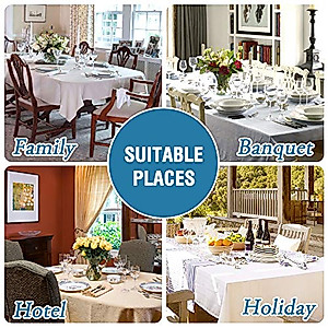 H.VERSAILTEX Linen Textured Table Cloths Rectangle 60 x 120 Inch Premium Solid Tablecloth Spill-Proof Waterproof Table Cover for Dining Buffet Feature Extra Soft and Thick Fabric Wrinkle Free, Taupe