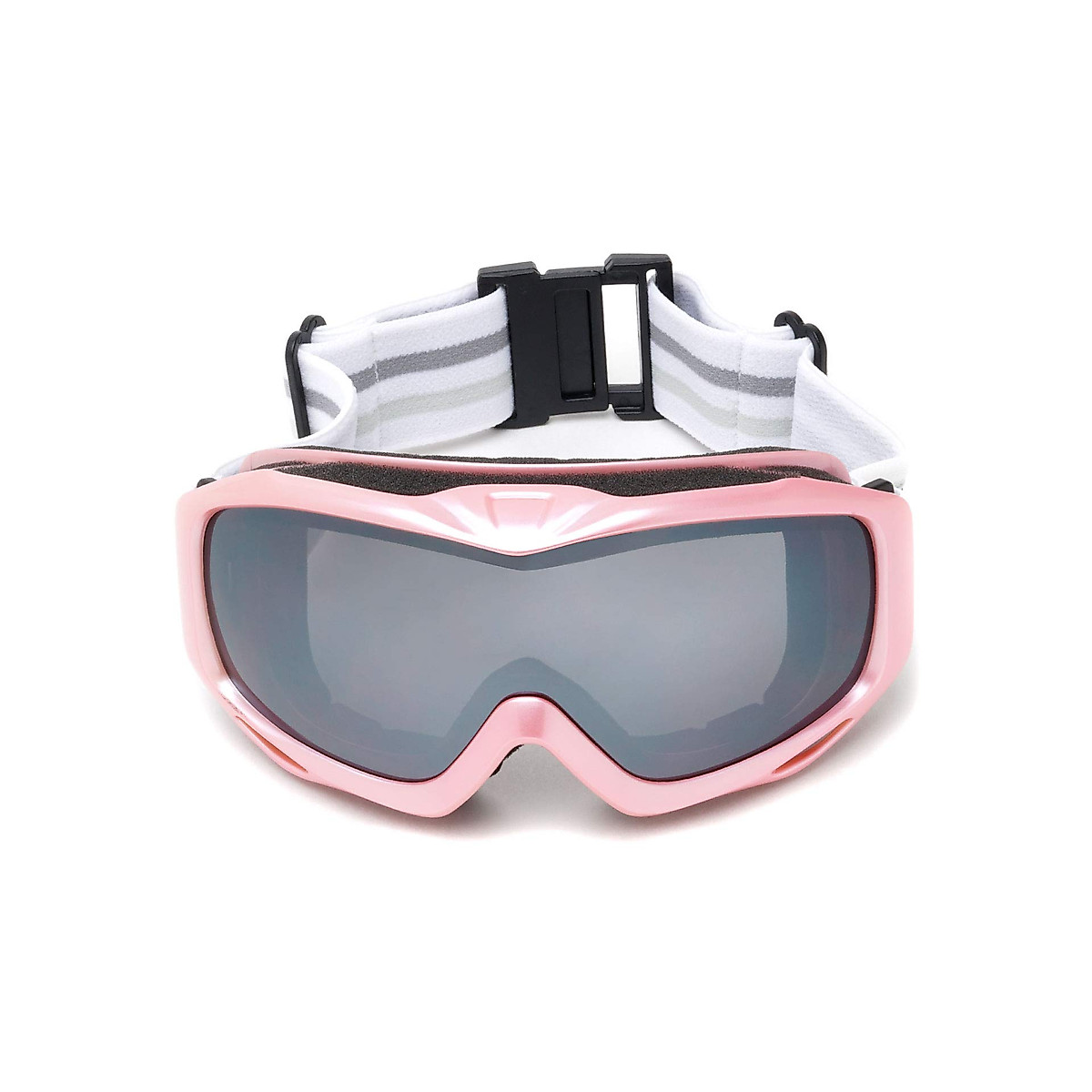 Khan Retro Pink - Adjustable Snow Goggles for winter skiing and snowboard with 100% UV Protection. One size fits all.