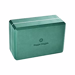 Hugger Mugger 4" Foam Yoga Block - Evergreen - strong and stable, beveled edges for comfort, most favored block size, helps with alignment and support in many poses