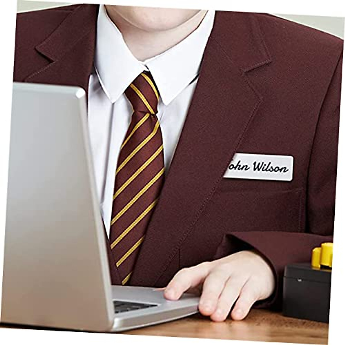 STOBOK 96 Pcs Office Gifts Gifts Office Magnets nametags Labels Name tag pin Custom Name Badge Stocking Name Tags Wood self Made Reel Crafting Supplies LED Name Card Metal