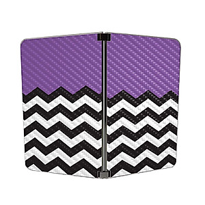 MIGHTY SKINS MightySkins Carbon Fiber Skin for Microsoft Surface Duo - Purple Chevron | Protective, Durable Textured Carbon Fiber Finish | Easy to Apply | Made in The USA