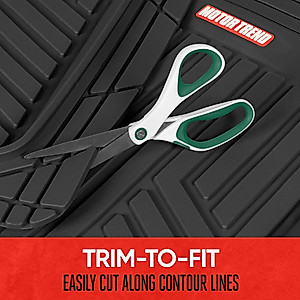 Motor Trend FlexToughXL Floor Mats for Cars Full Set, All-Weather Rubber Automotive Floor Mats, Waterproof Heavy Duty Car Mats, Flexible Floor Liners for Car Truck Van SUV, Car Floor Mats (Black)