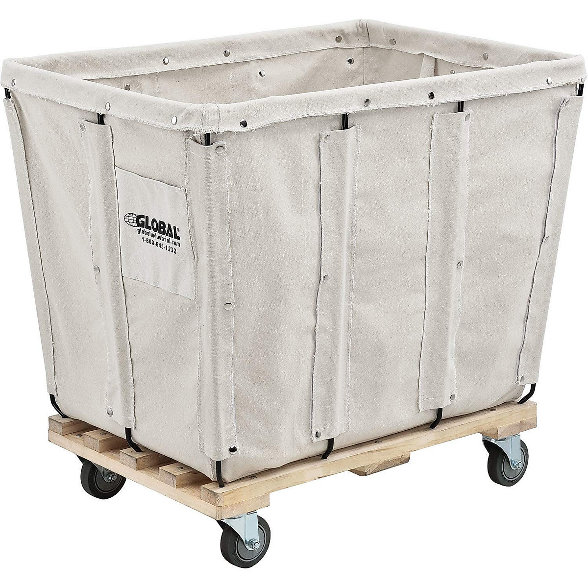 Global Industrial 12 Bushel, Canvas Basket Bulk Truck, 36" L x 26" W x 33-1/2"H, Unassembled