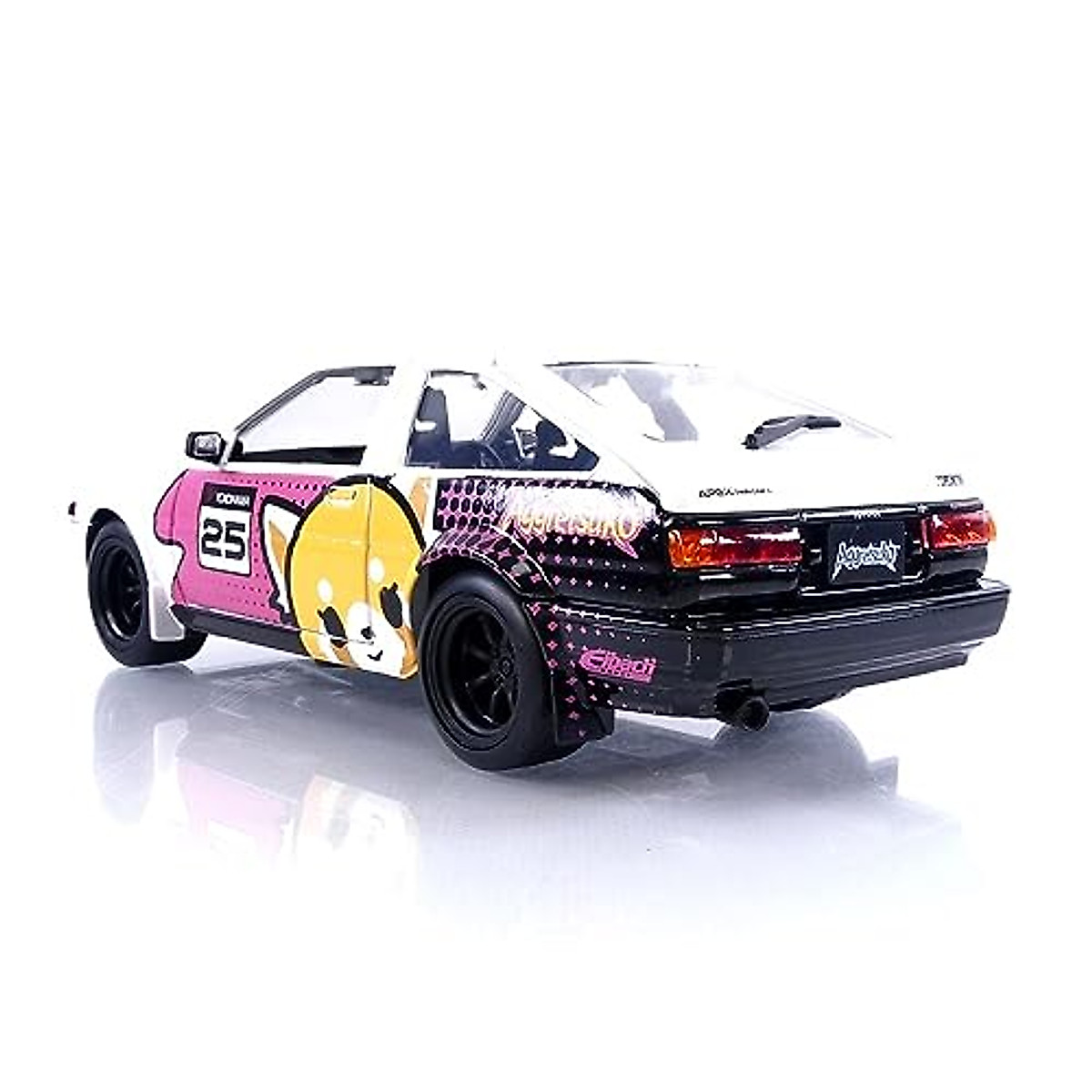 Jada Toys Sanrio 1:24 1986 Toyota Trueno (AE86) Die-cast Car & Aggretsuko Figure, Toys for Kids and Adults (33725)
