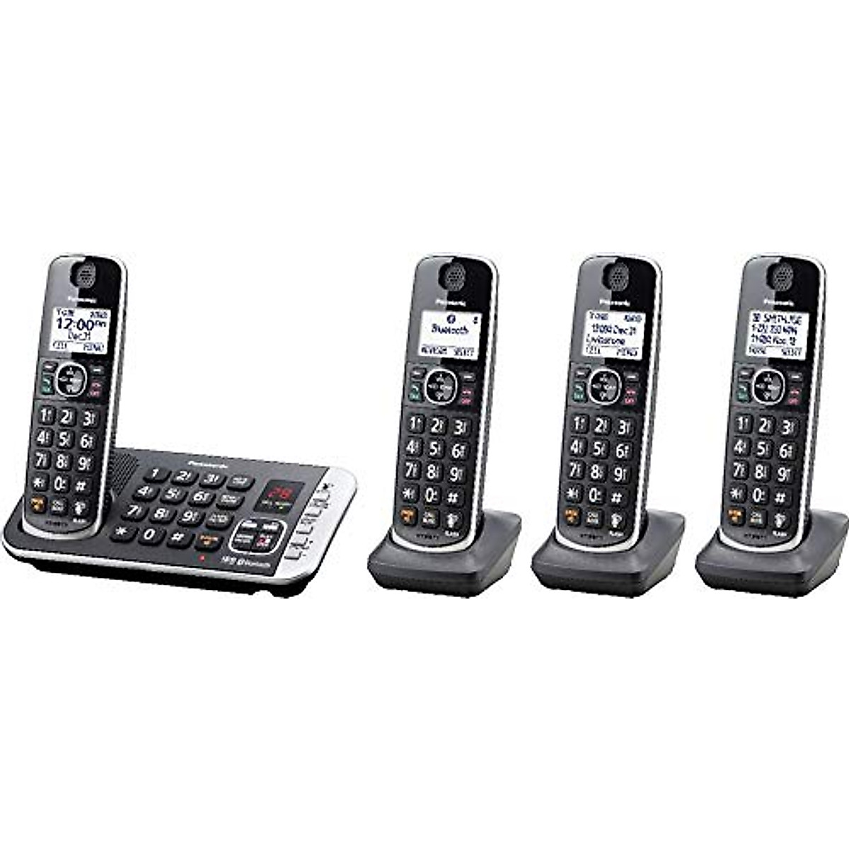 Panasonic KX-TGE674B Expandable Cordless Phone System with Digital Answering System - Black (Renewed)