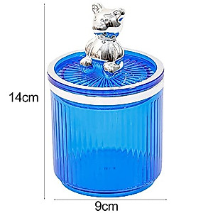 Worparsen Cotton Swab Storage Box, Transparent Smooth Edge with Lid, Dustproof Moisture-proof Store Cosmetics Desktop Organizer, Cotton Qtip Storage Box for Cotton Swabs Balls Makeup Pads Floss Orange