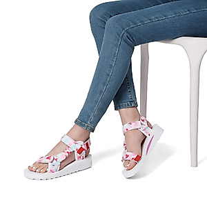 DREAM PAIRS Womens Comfortable Hiking Sandal Sport Walking Summer Beach Outdoor Light Weight Water Sandals Sdsa224w, Black/White - 9