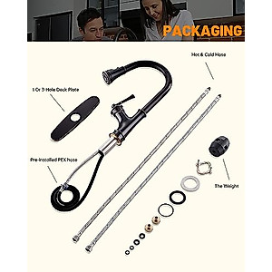 APPASO Kitchen Faucet with Pull Down Sprayer, Oil Rubbed Bronze Single-Handle High Arc Single Hole Pull Out Kitchen Sink Faucets with Escutcheon