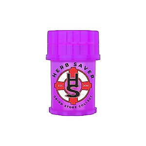 Mini HerbSaver Grinder- Medical Grade Plastic Grinder with Razor Sharp Teeth, Pocket-Sized, Durable & Portable - Ideal for Grinding Herbs and Spices (Purple)