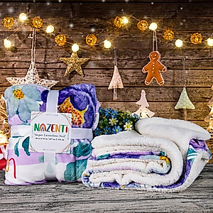 NAZENTI Luxury Super Soft Sherpa Fleece Blanket 50x60, Mamaw Loves, Gigi, Mimi= (Granny)