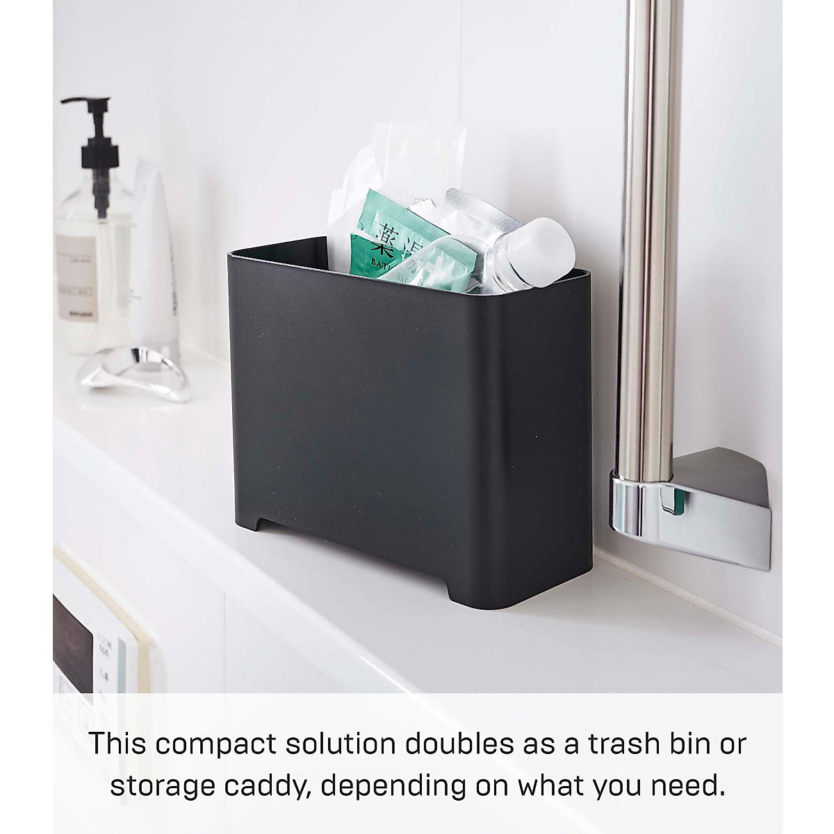 Yamazaki Home Tower Bathroom Storage Organizer Self-Draining Corner Shower Caddy For Shampoo Soap Or Cleaning Supplies, 6" - Abs Plastic -