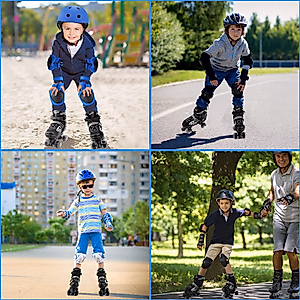 SZHZS Kids Roller Skates for Boys Girls Children Beginners, 4 Sizes Adjustable Roller Skates for Youth Big Kids for Outdoor Indoor Sports