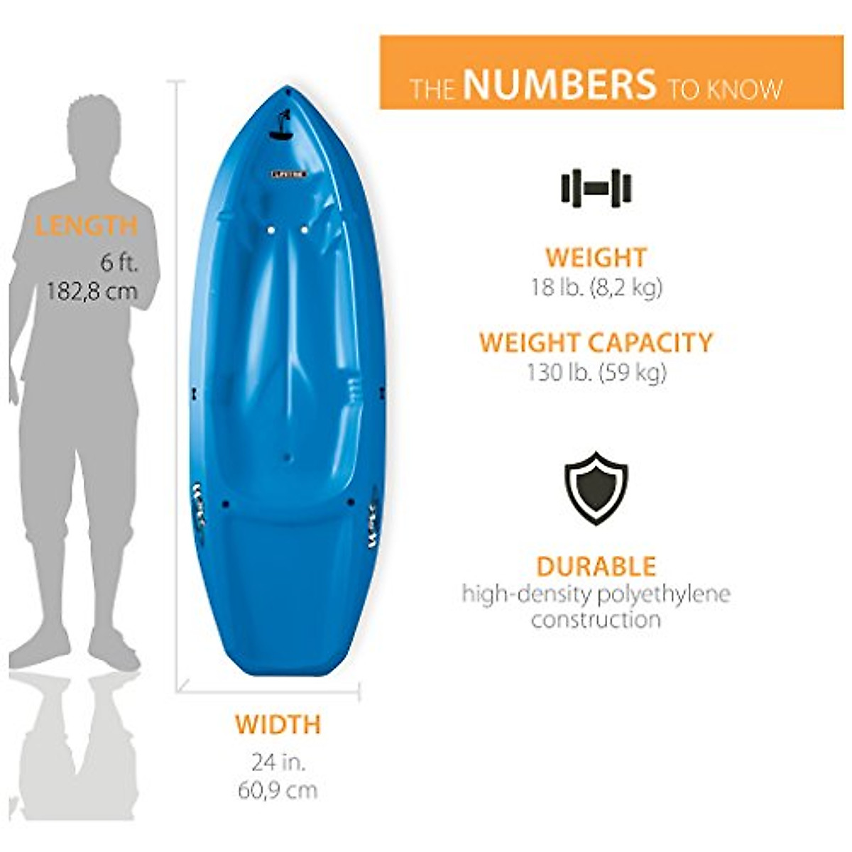 Lifetime Youth Wave Kayak (Paddle Included), Blue, 6'