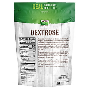 NOW Foods, Dextrose, Pure and Natural Sweetener, Easily Utilized by the Body, Energy Source, 32-Ounce (Packaging May Vary)