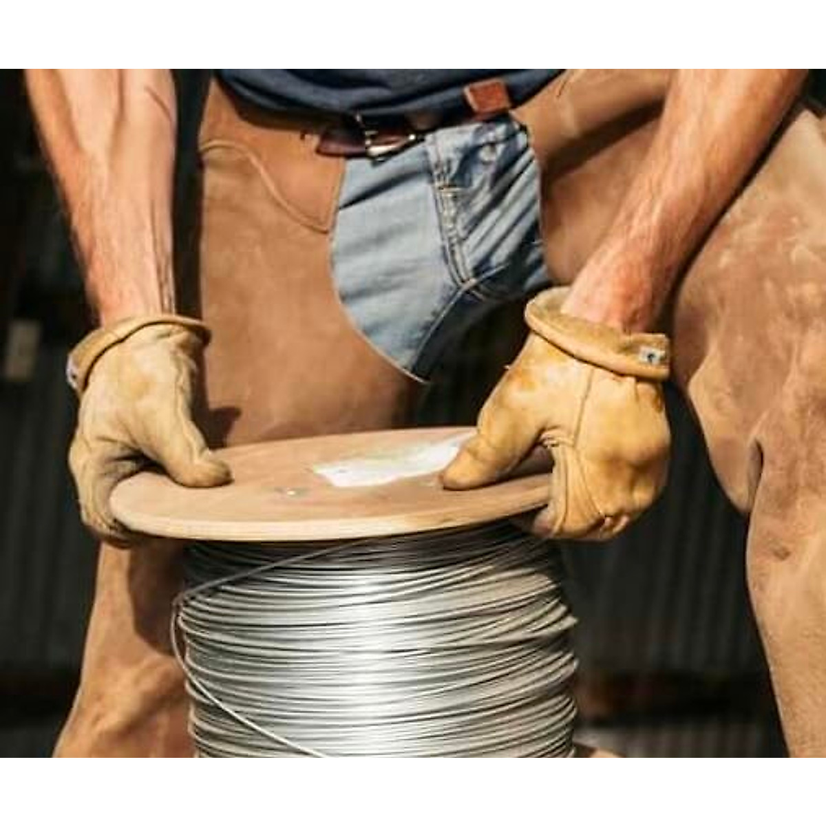 Golden Stag Iron Fencer Work Glove- 207 X-Large Cowhide Leather Fencing Gloves for Men Heavy Duty Double Palm, Guantes de Trabajo Para Hombre, Men Barbed Wire, Ranch, 207XL