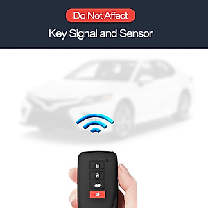 INFIPAR 2pcs Compatible with Lexus RC350 RC300 RC F IS300 IS350 IS500 RX350 RX450h RX350L RX450hL NX200t NX300h NX300 LX570 GS350 GS F ES350 Black Key Fob Cover Case Key Chain Protector Holder