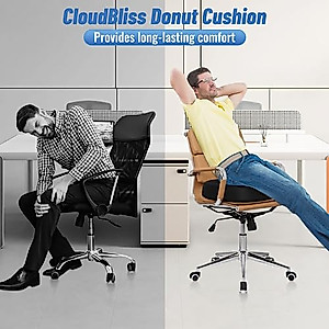 CloudBliss Donut Pillow Seat Cushion for Tailbone Pain Relief and Hemorrhoids, Memory Foam Seat Chair Cushion for Postpartum Pregnancy, Seat Cushions for Men and Women for Home & Office, (Black)